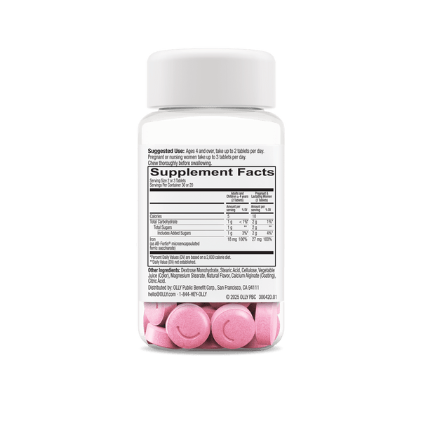 Iron Supplement for Women & Kids – Chewable Tablets with AB-Fortis ...