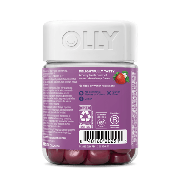 OLLY Maximum Strength Sleep – 10 mg Melatonin & L-Theanine Gummies ...